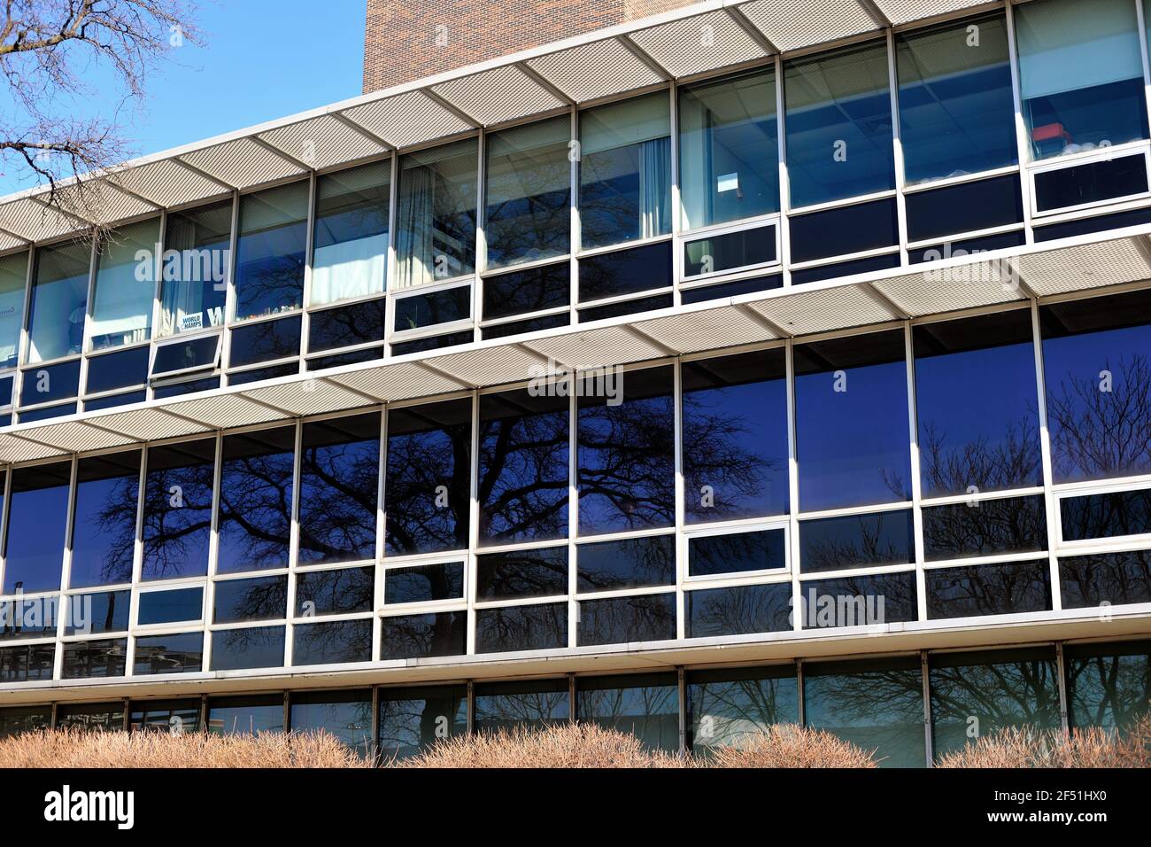 Chicago, Illinois, USA. The Chicago Fire Academy, built on the spot ...