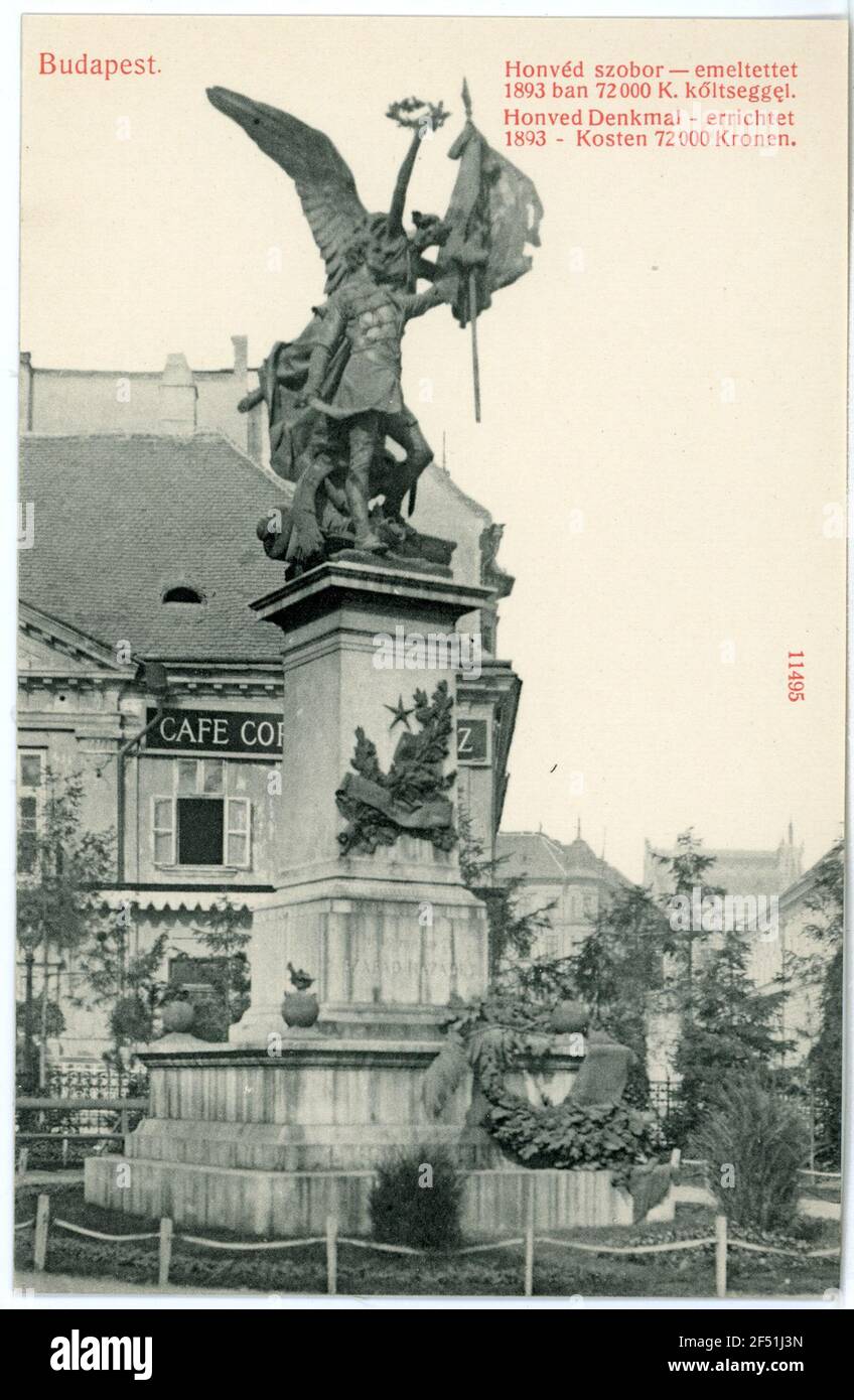 Honved monument Budapest. Honvéd Memorial, built in 1893 Stock Photo ...