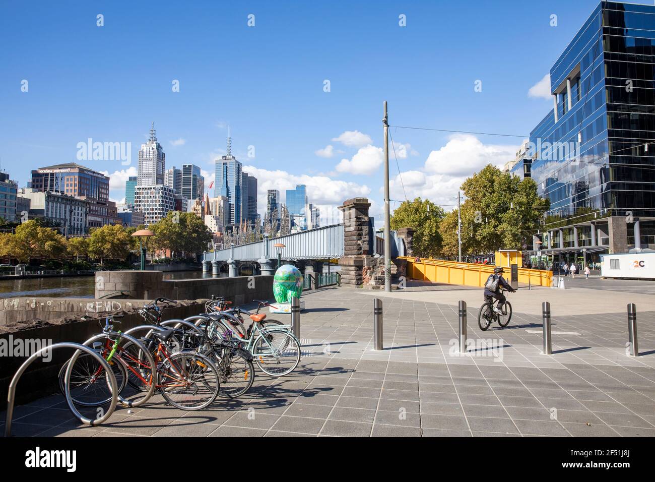 Melbourne bicycles skyline hi-res stock photography and images - Alamy