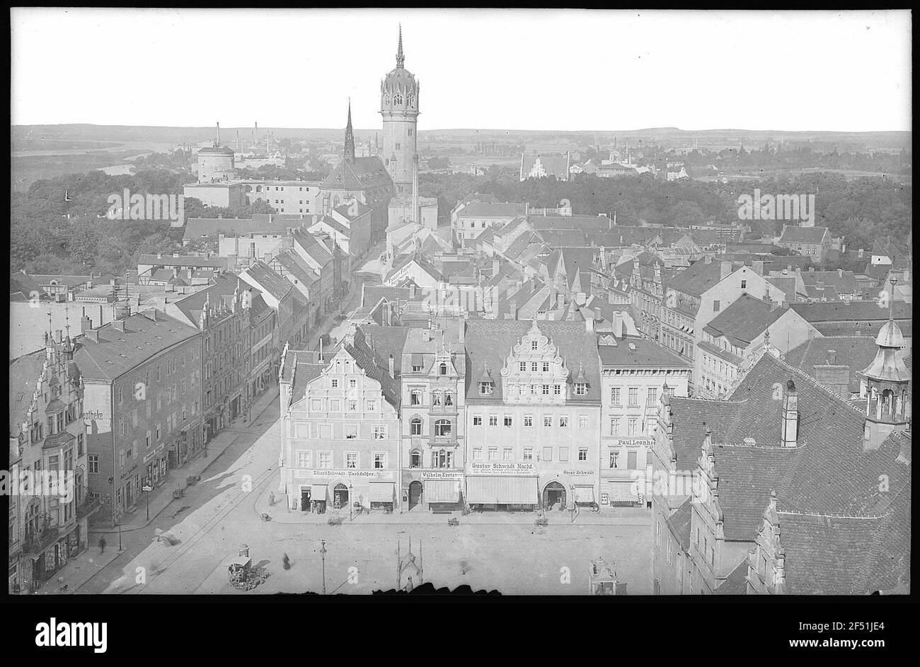 City view from church Black and White Stock Photos & Images - Alamy