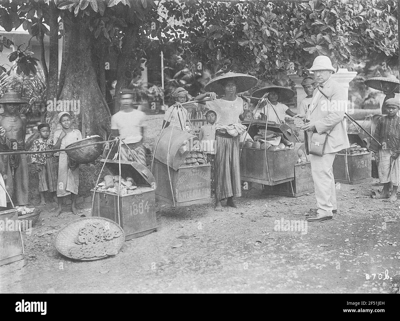 Batavia (Jakarta), Indonesia. Passenger of a Hapag ship on bakery ...