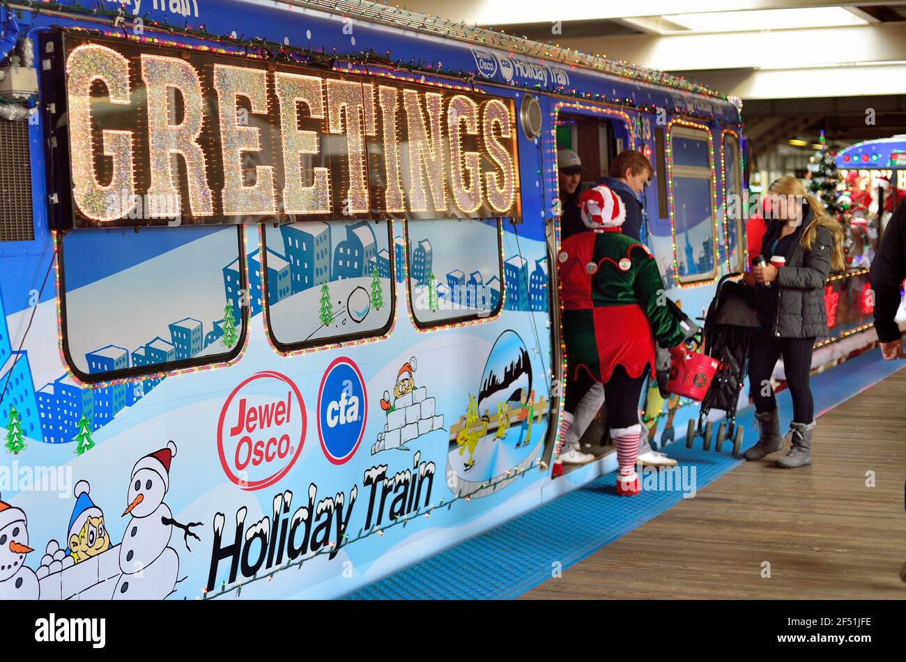 Chicago, Illinois, USA. The CTA in Chicago operates special holiday ...