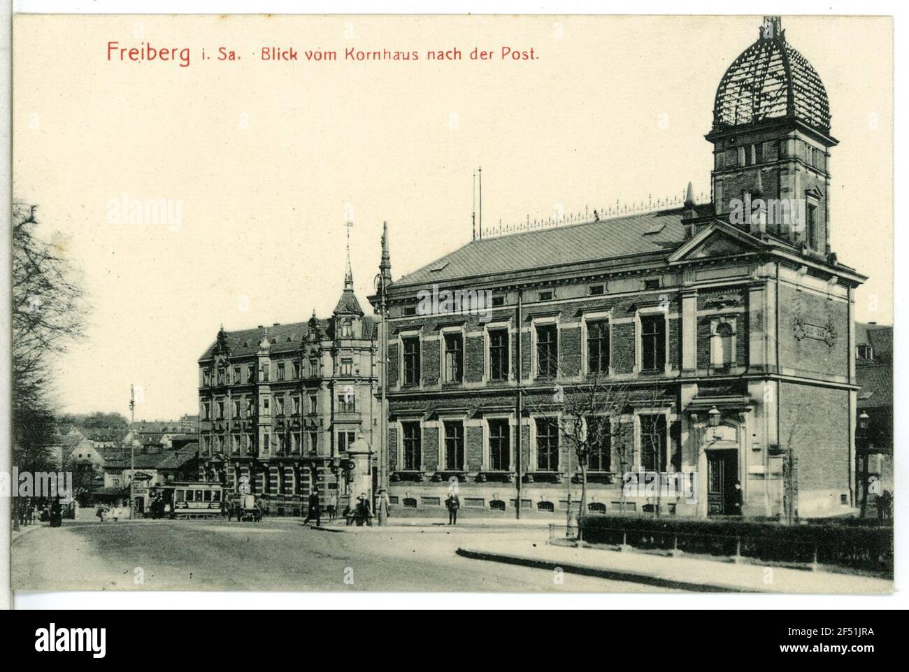 View from the grain house to the post office Freiberg. View from the ...