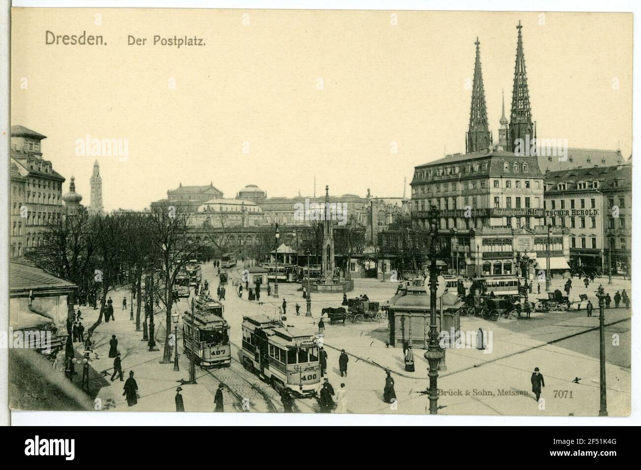Postplatz with trams Dresden. Postplatz with trams Stock Photo - Alamy