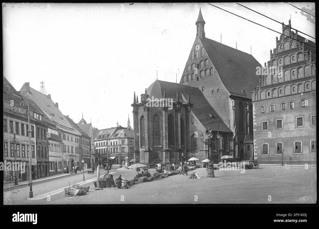 Freiberg. Church market with cathedral Stock Photo - Alamy
