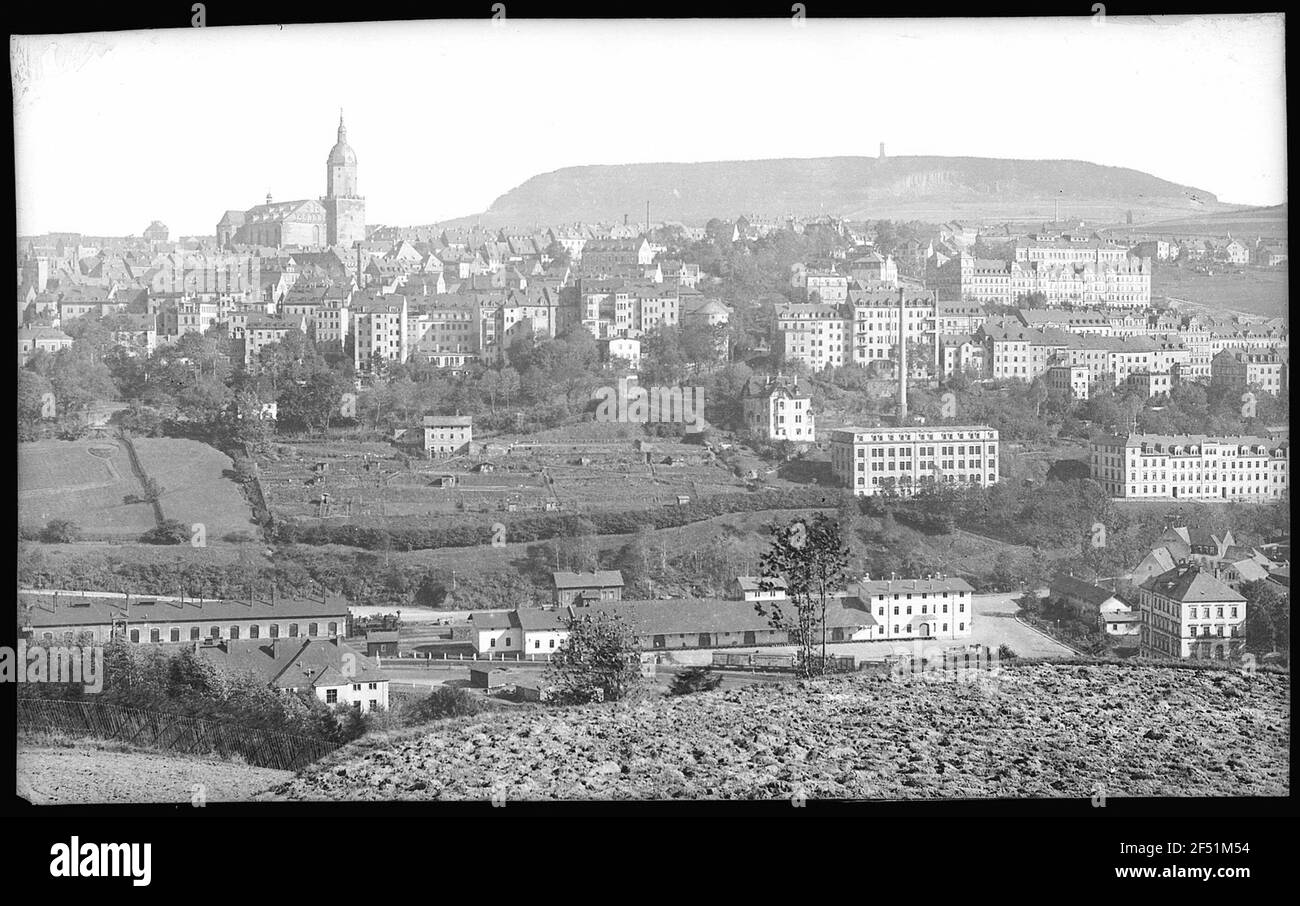 Annaberg. View to the city with Pöhlberg Stock Photo - Alamy