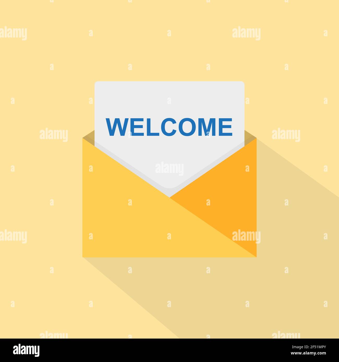 Welcome concept with open envelope. The letter reads welcome. Vector ...