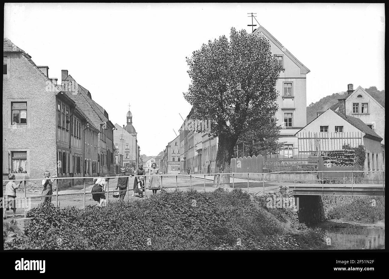 Hainichen. Looking for the GellerTStraße Stock Photo - Alamy