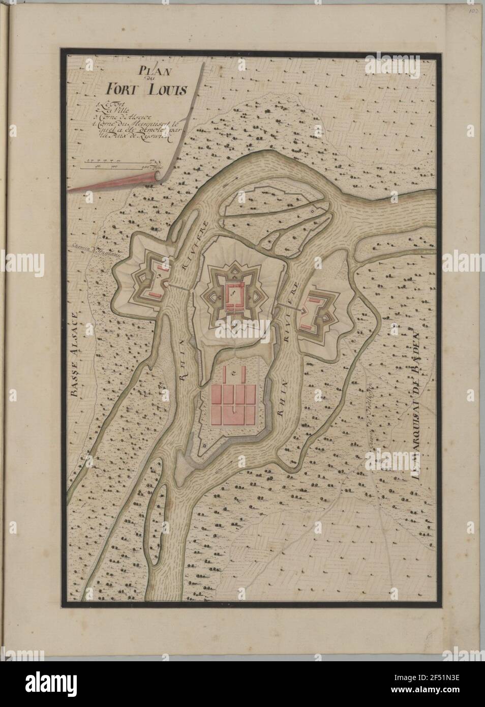 Map of Fort Louis Stock Photo - Alamy
