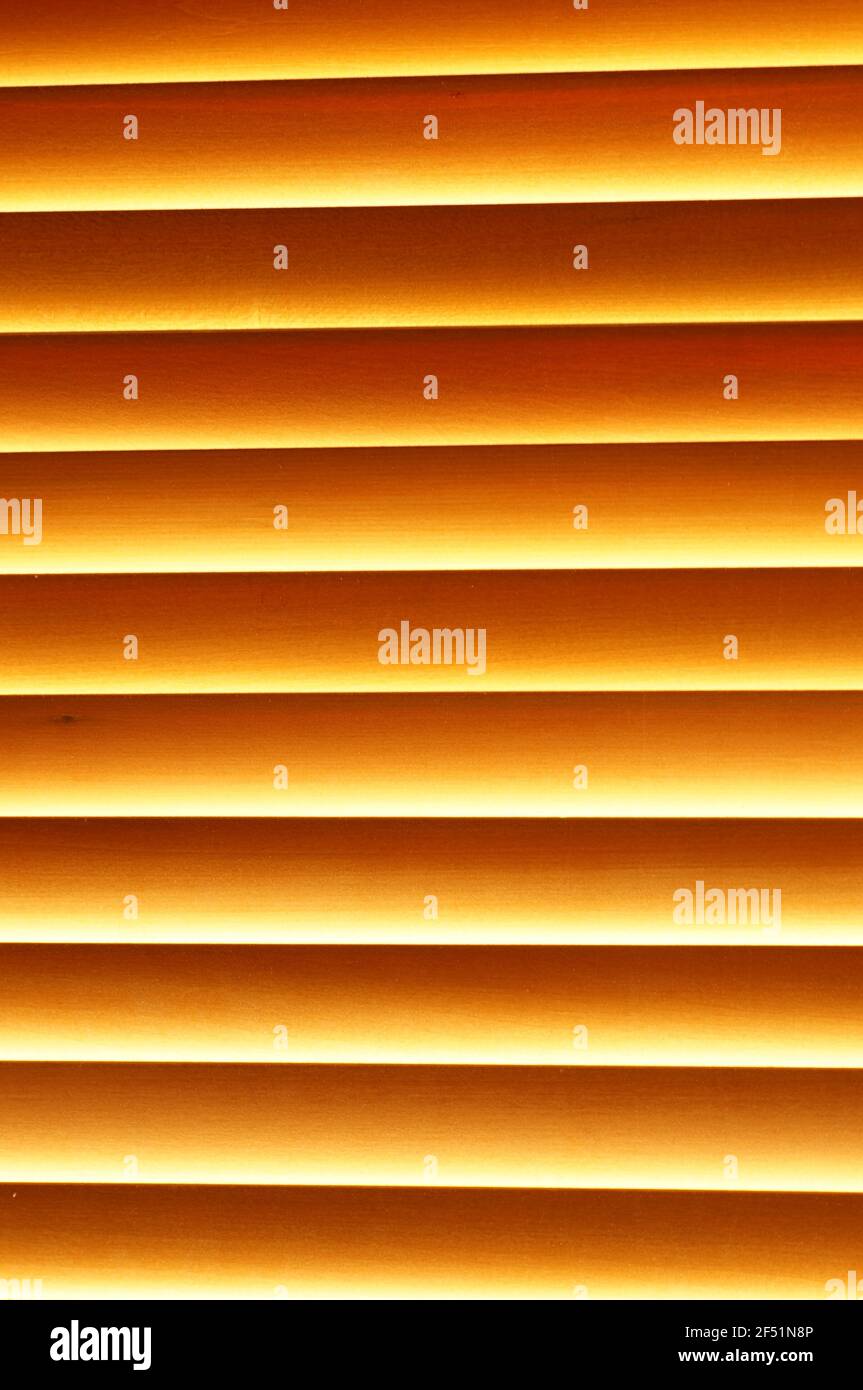 Background - wooden blinds in a window. Blurred natural wood window ...