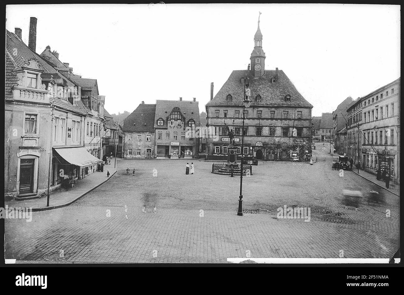 Penig. Market with town hall Stock Photo - Alamy