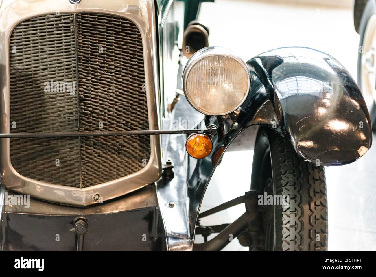 Moscow. Russia. February 2020. Exhibition of retro cars. Old Citroen ...