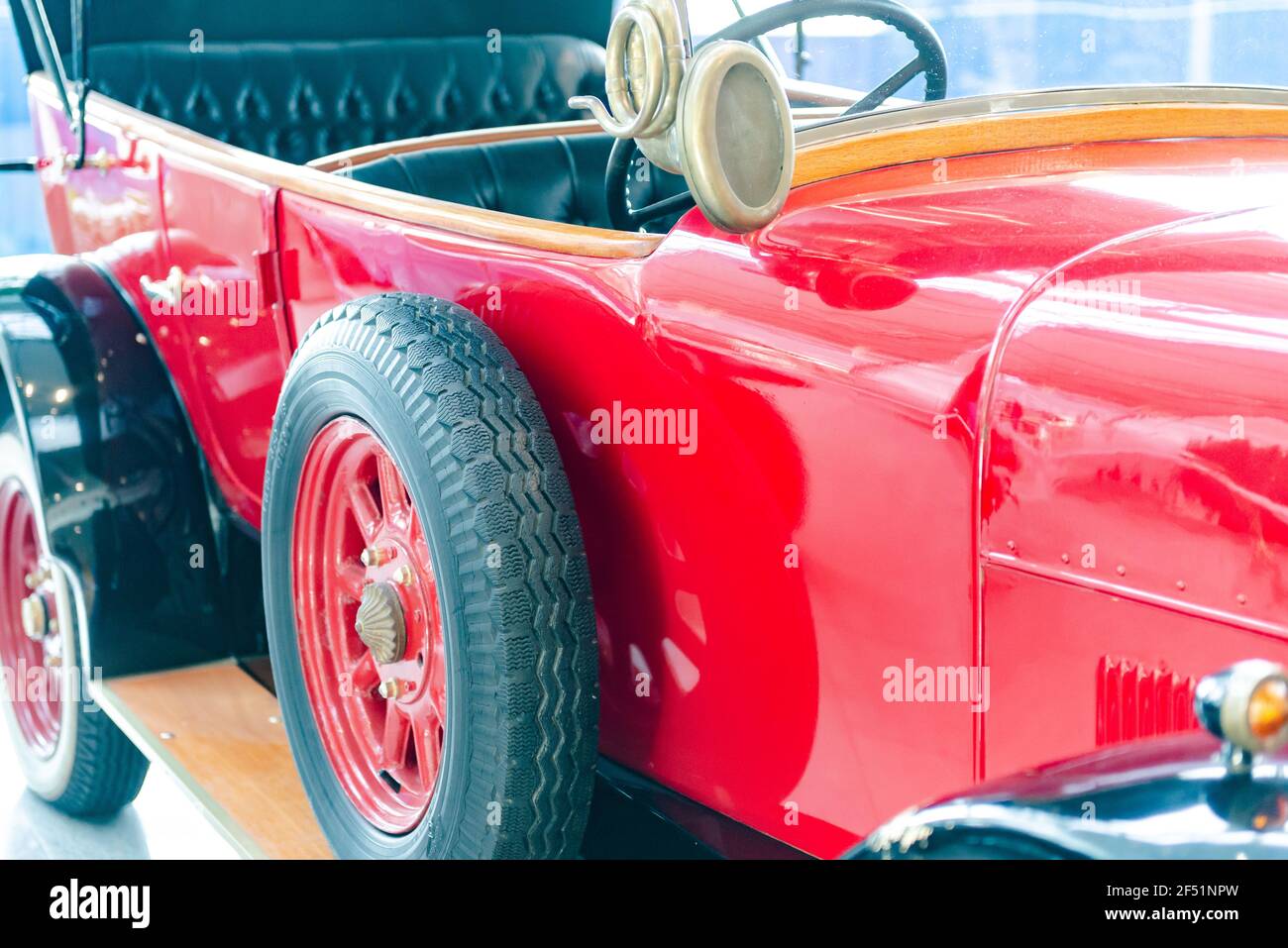 Moscow. Russia. February 2020. Exhibition of retro cars. Old model Fiat ...