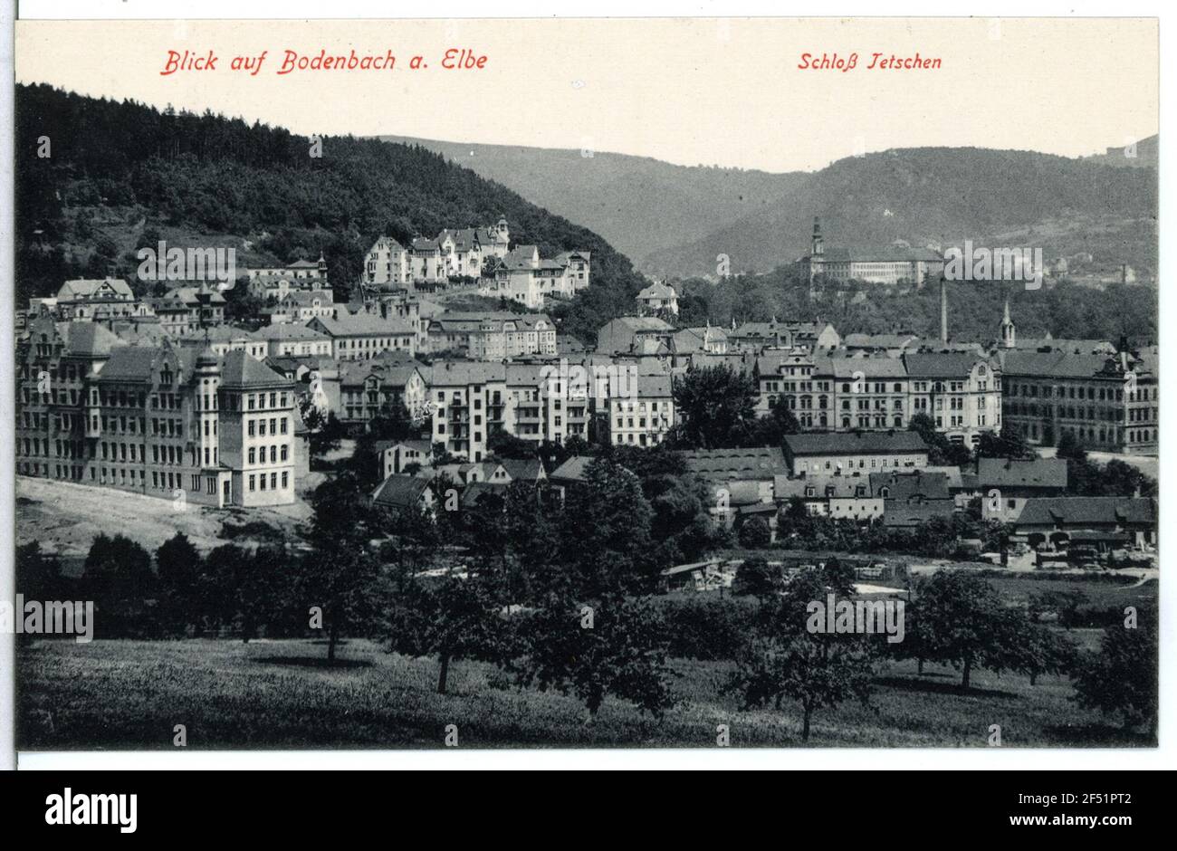 View of Bodenbach Bodenbach. View of Floorbach and Castle Stock Photo ...