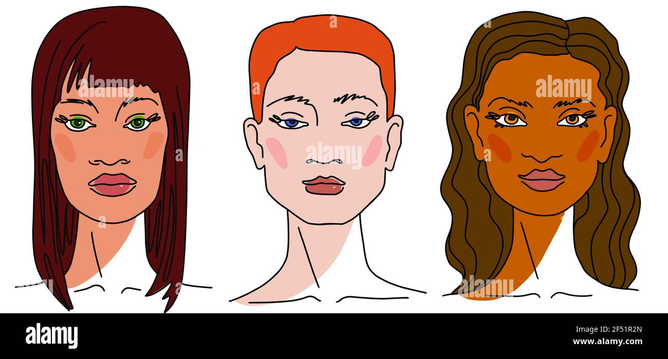 European, Latin American young women different nationalities and ...