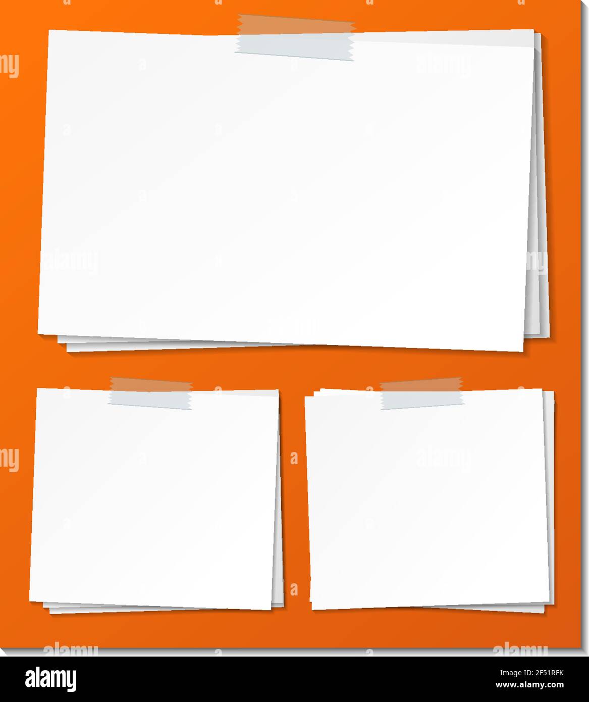 Set of empty sticky note paper template illustration Stock Vector Image ...