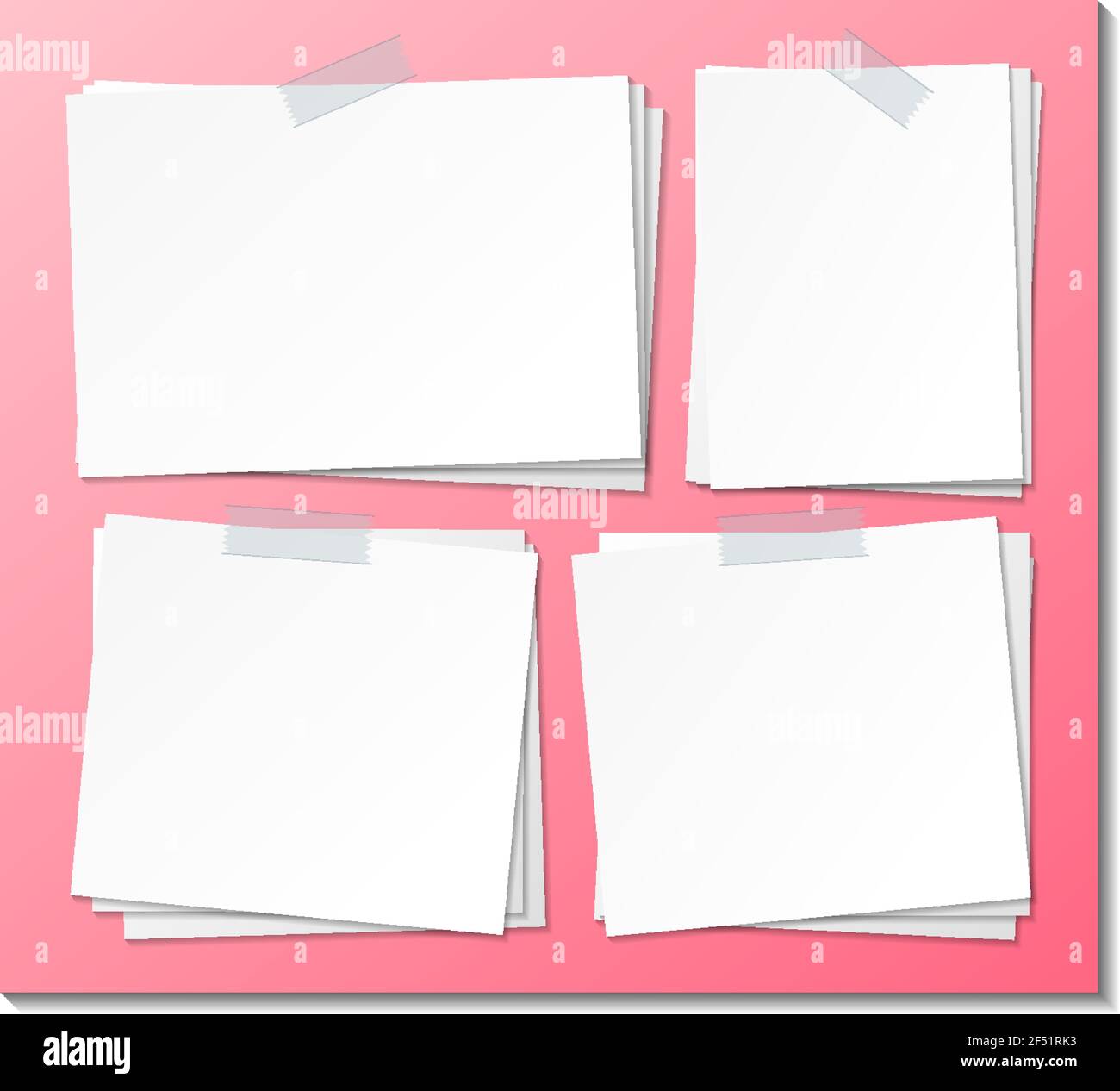 Set of empty sticky note paper template illustration Stock Vector Image ...