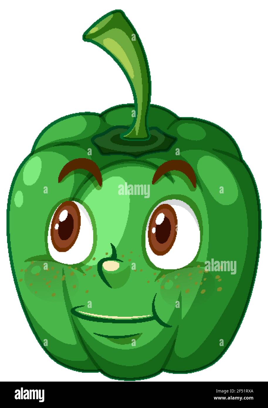 Capsicum cartoon character with facial expression illustration Stock ...