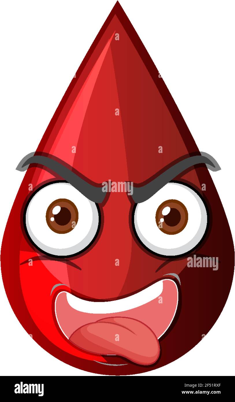 Red blood drop with facial expression illustration Stock Vector Image ...