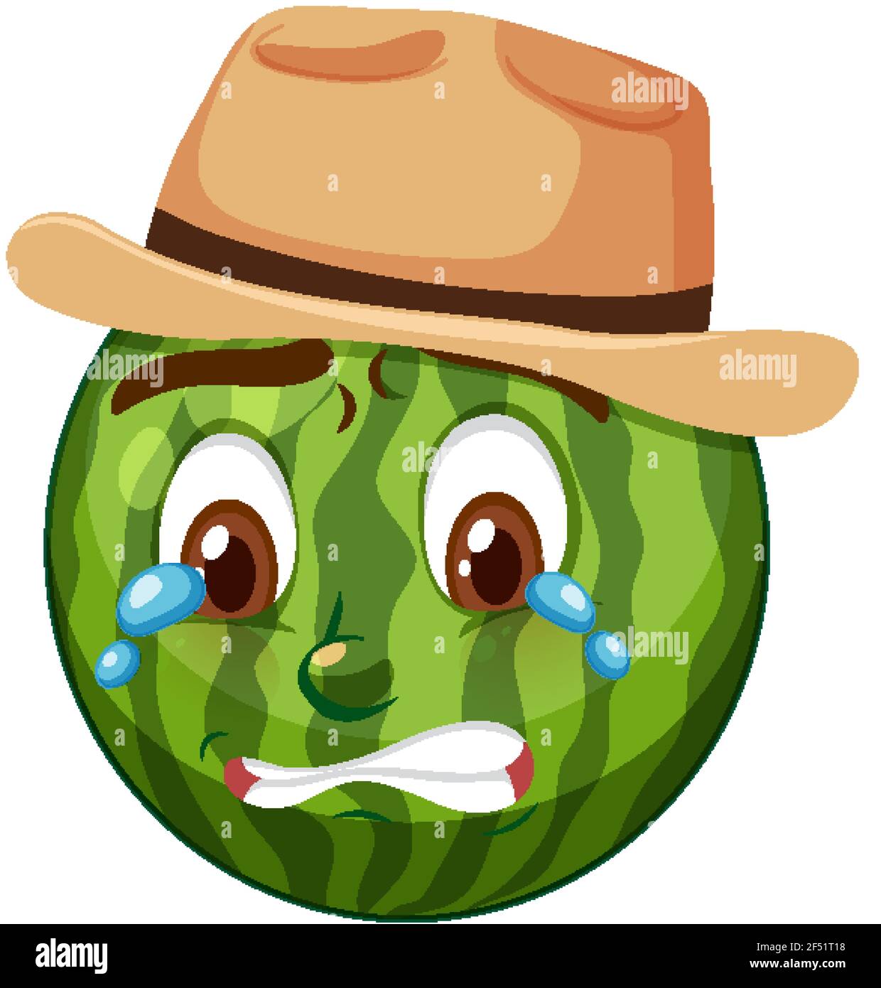 Watermelon cartoon character with facial expression illustration Stock ...