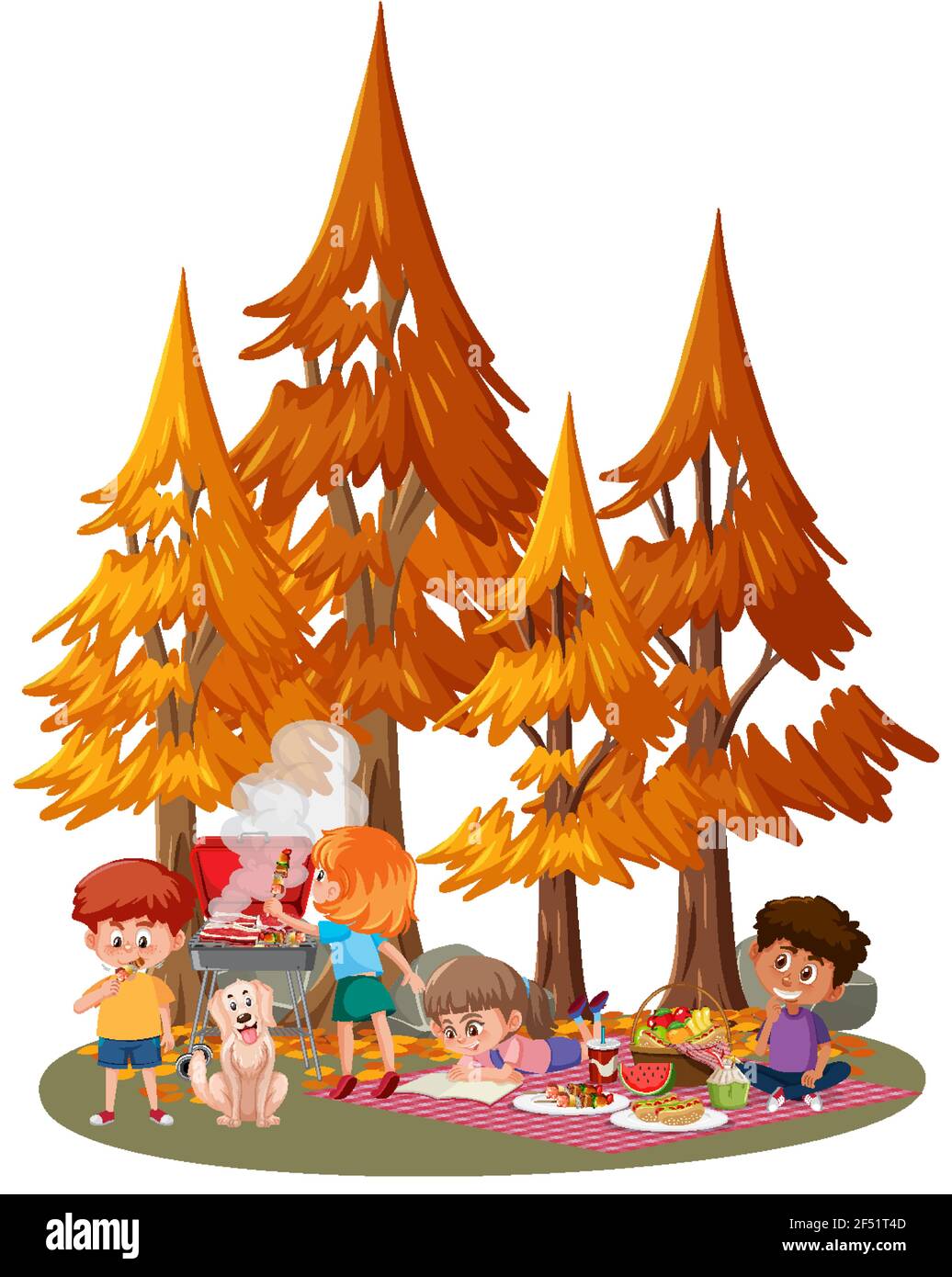 Children picnic at the park illustration Stock Vector Image & Art - Alamy