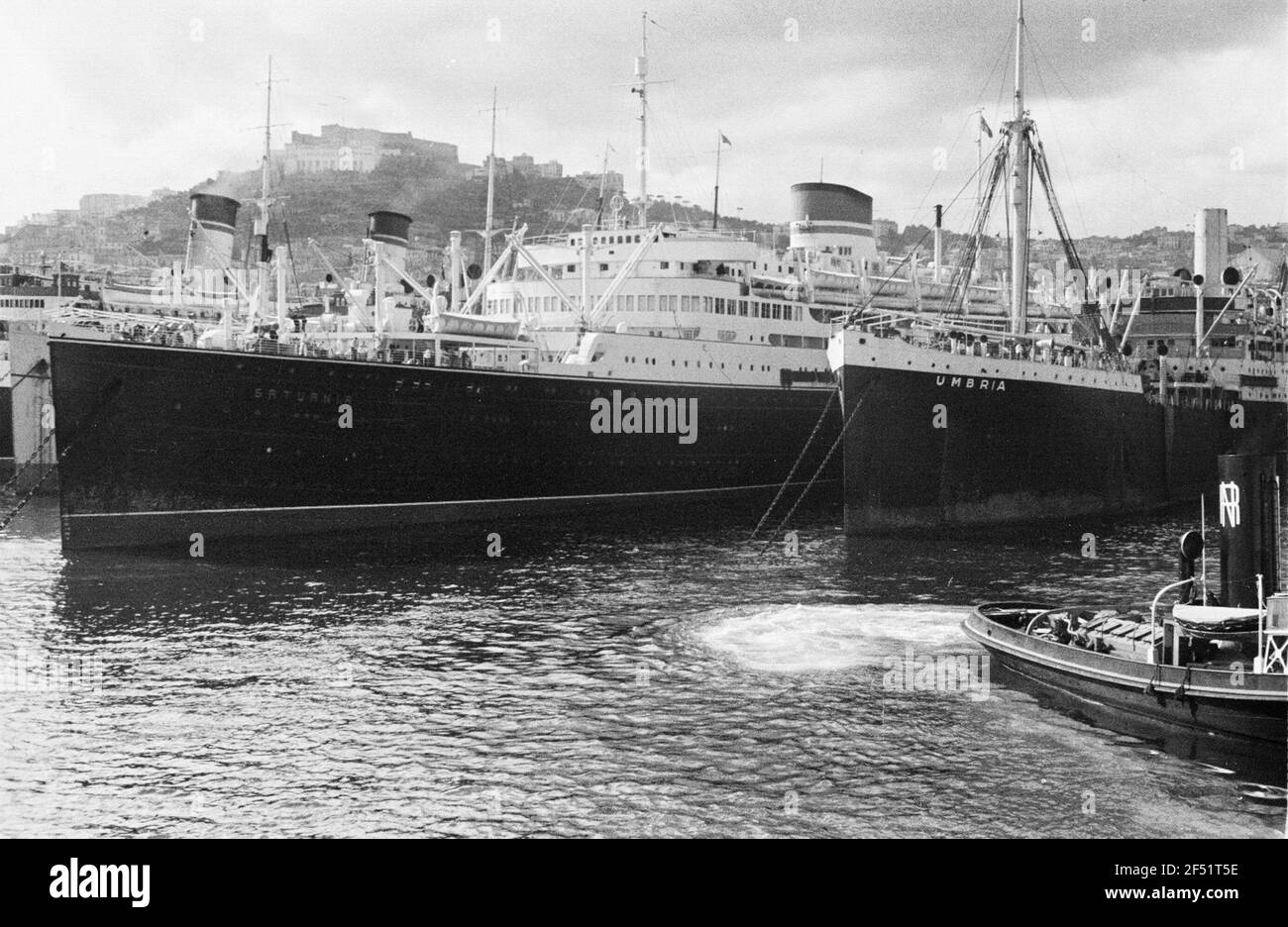 Travel Photos Italy. Naples. Passenger ship "Saturnia" and steamer ...