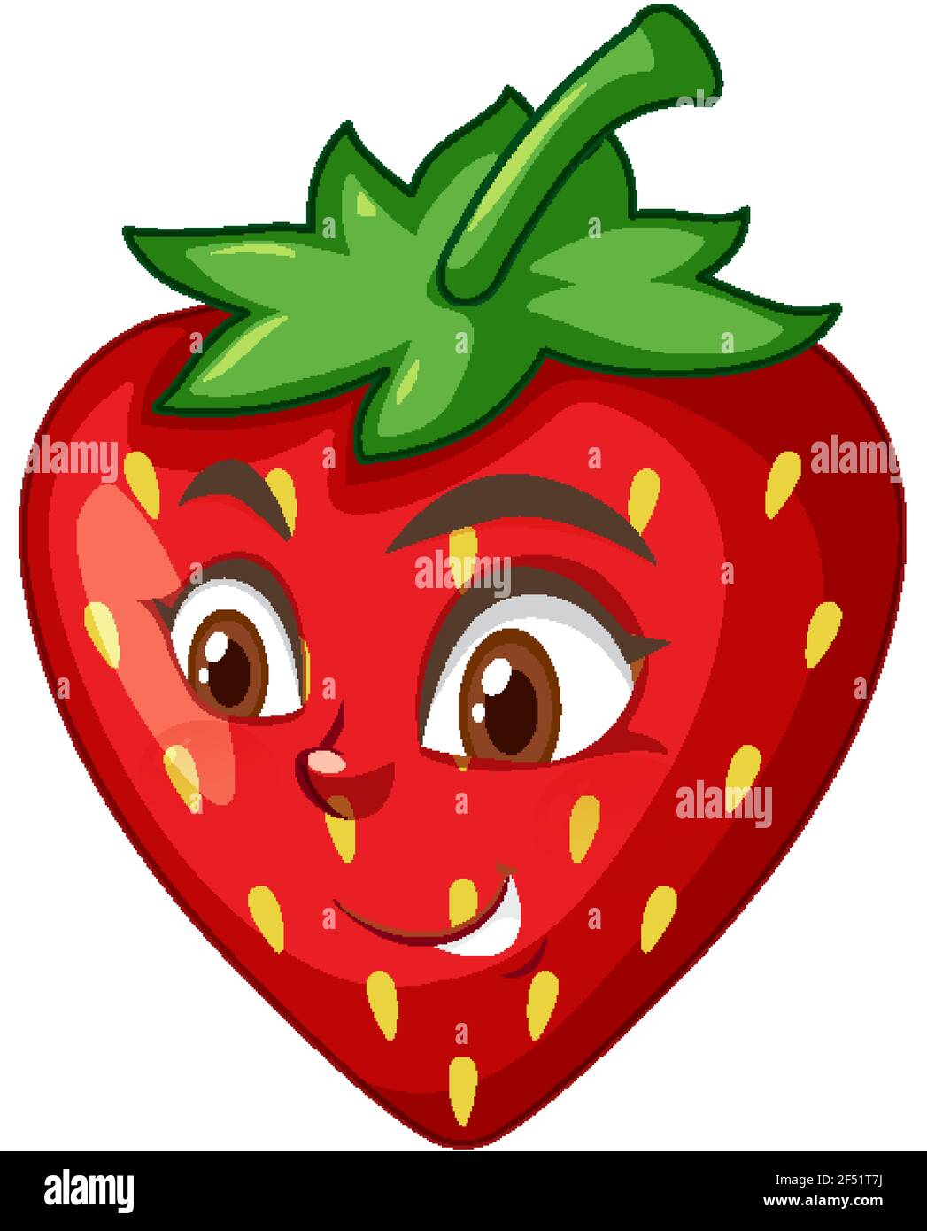 Strawberry cartoon character with facial expression illustration Stock ...