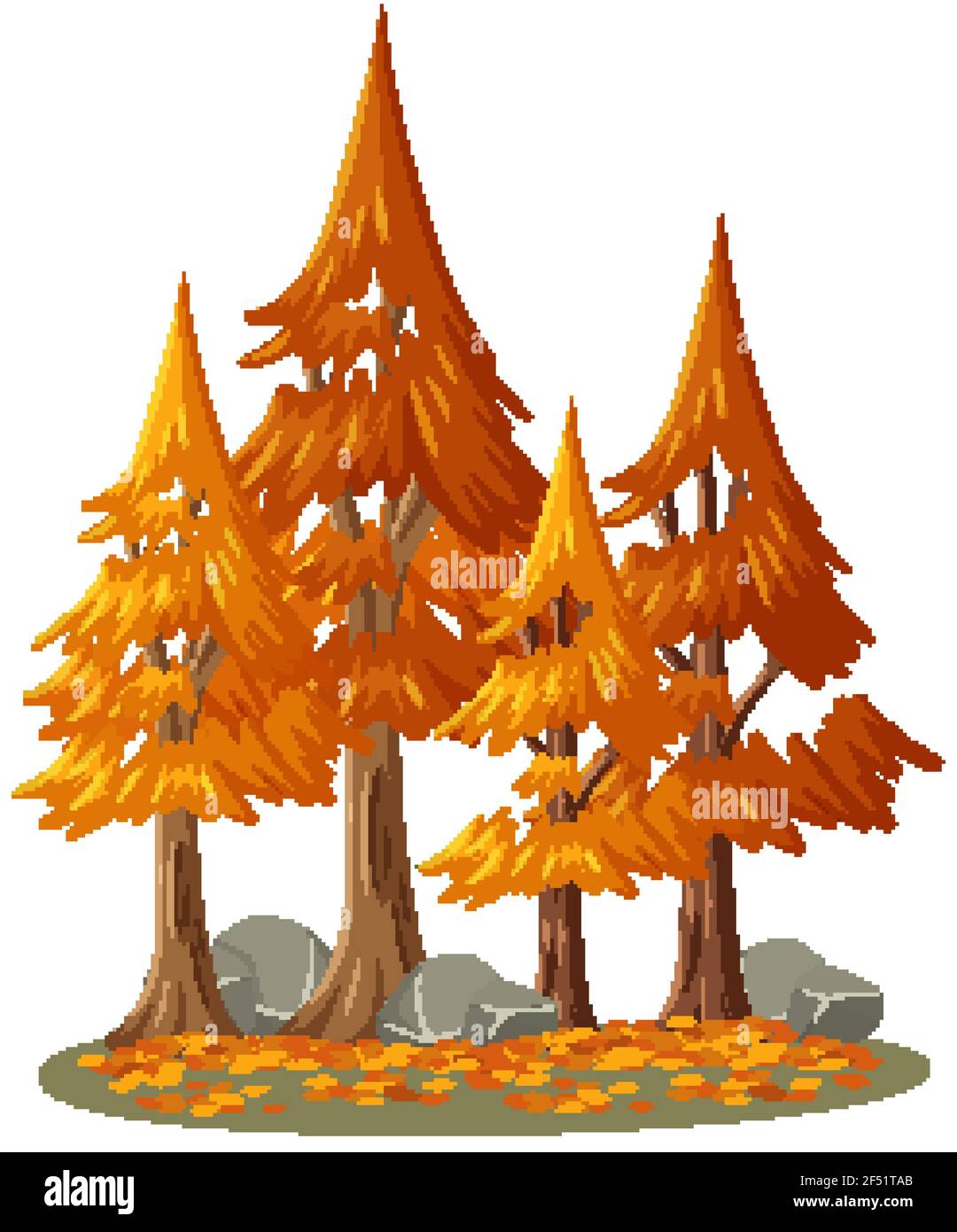 Isolated autumn tree on white background illustration Stock Vector ...