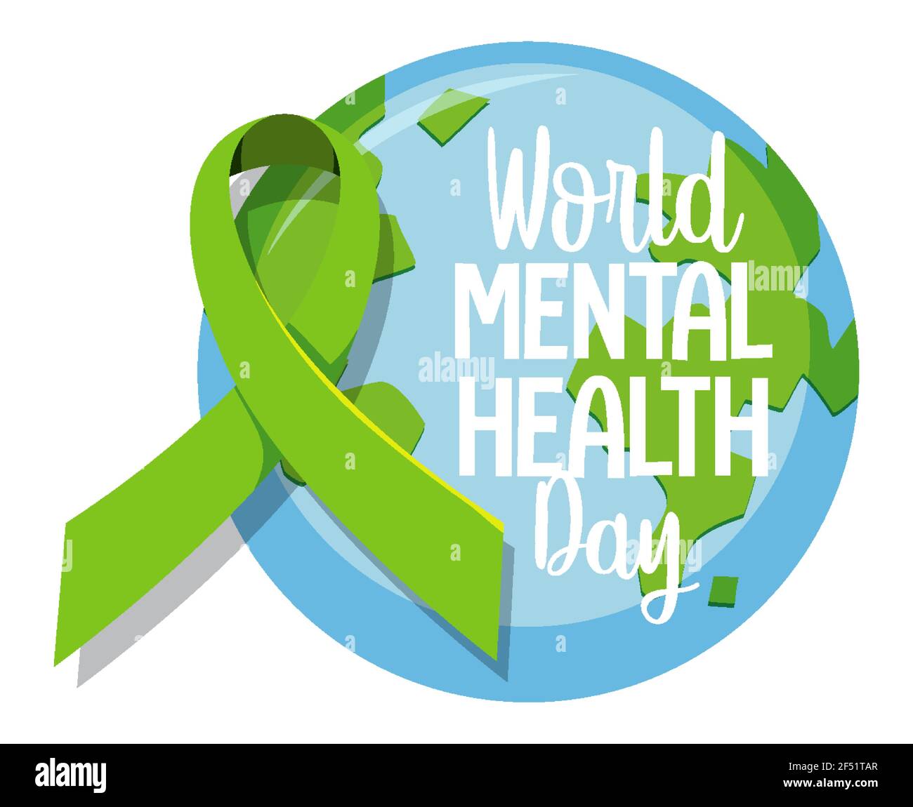 World Mental Health Day banner or logo isolated on white background ...