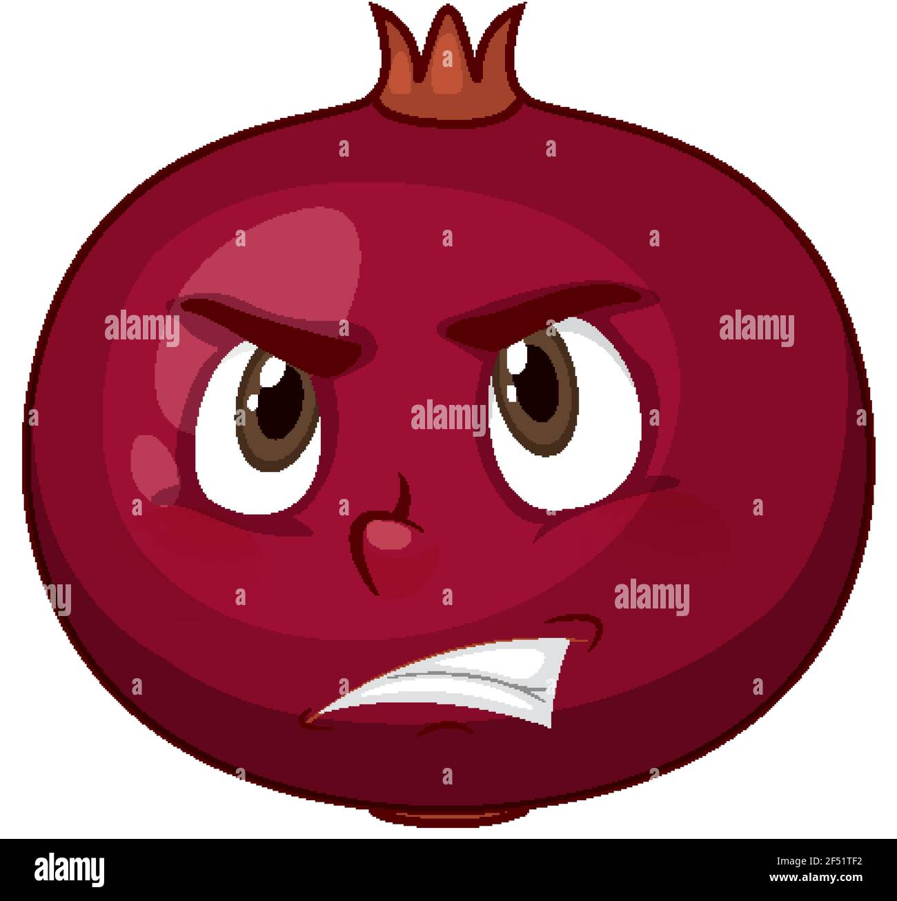 Pomegranate cartoon character with facial expression illustration Stock ...