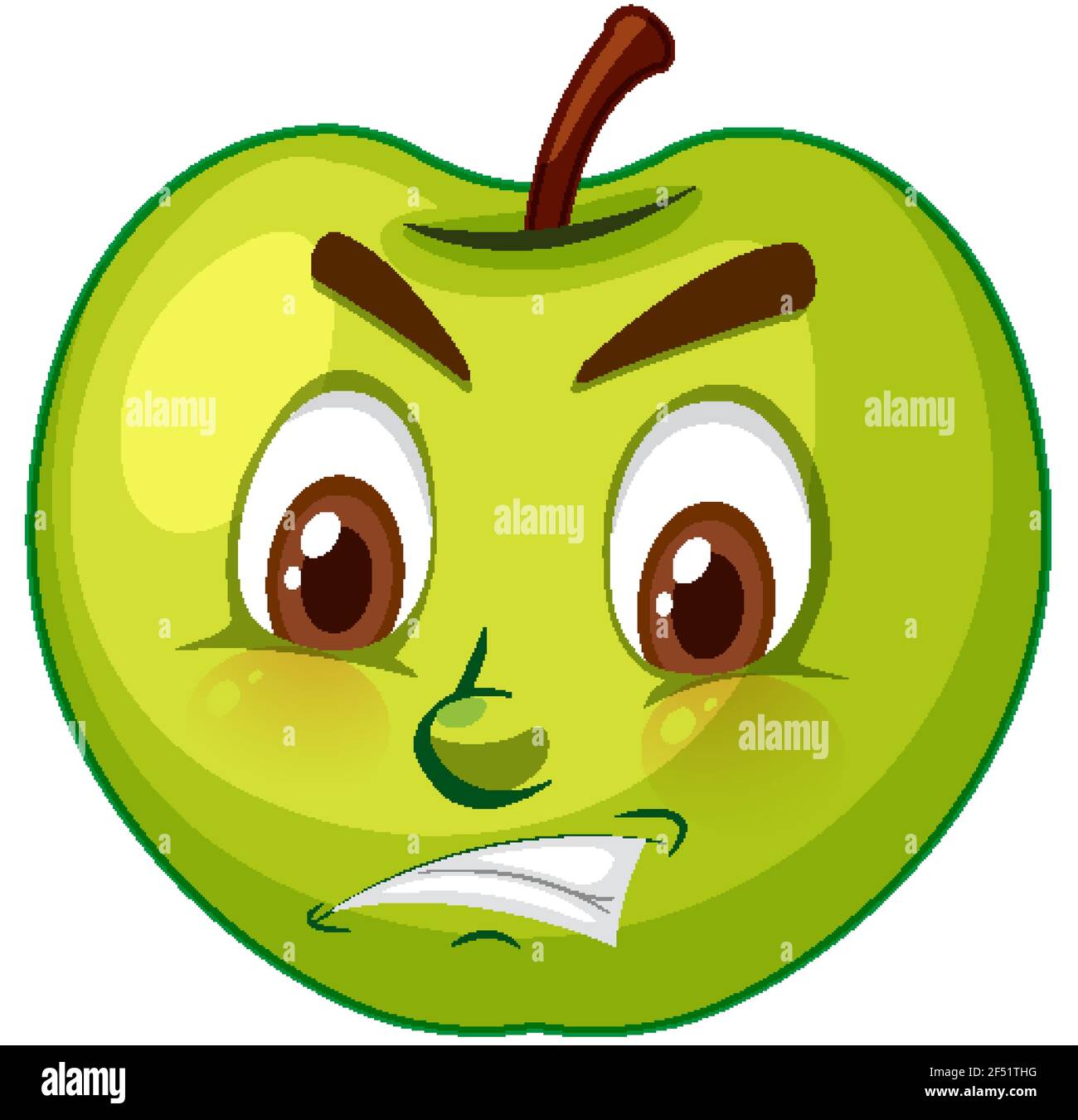 Apple cartoon character with facial expression illustration Stock ...