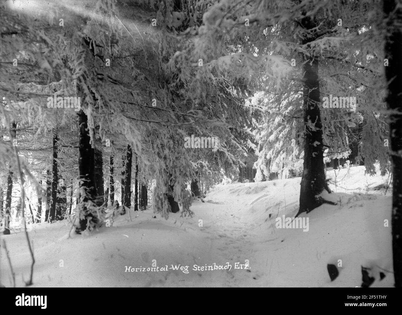 Winter landscape at the horizontal route Stock Photo - Alamy