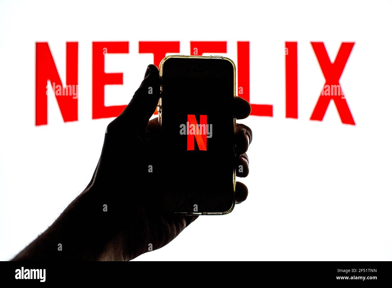 In this photo illustration the Netflix App seen displayed on a ...