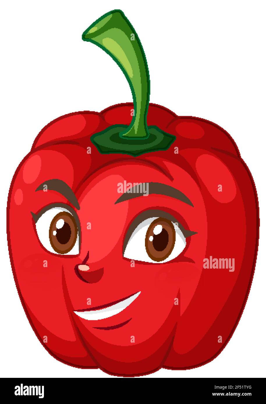 Capsicum cartoon character with facial expression illustration Stock ...