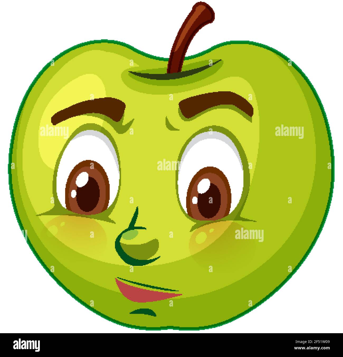 Apple cartoon character with facial expression illustration Stock ...