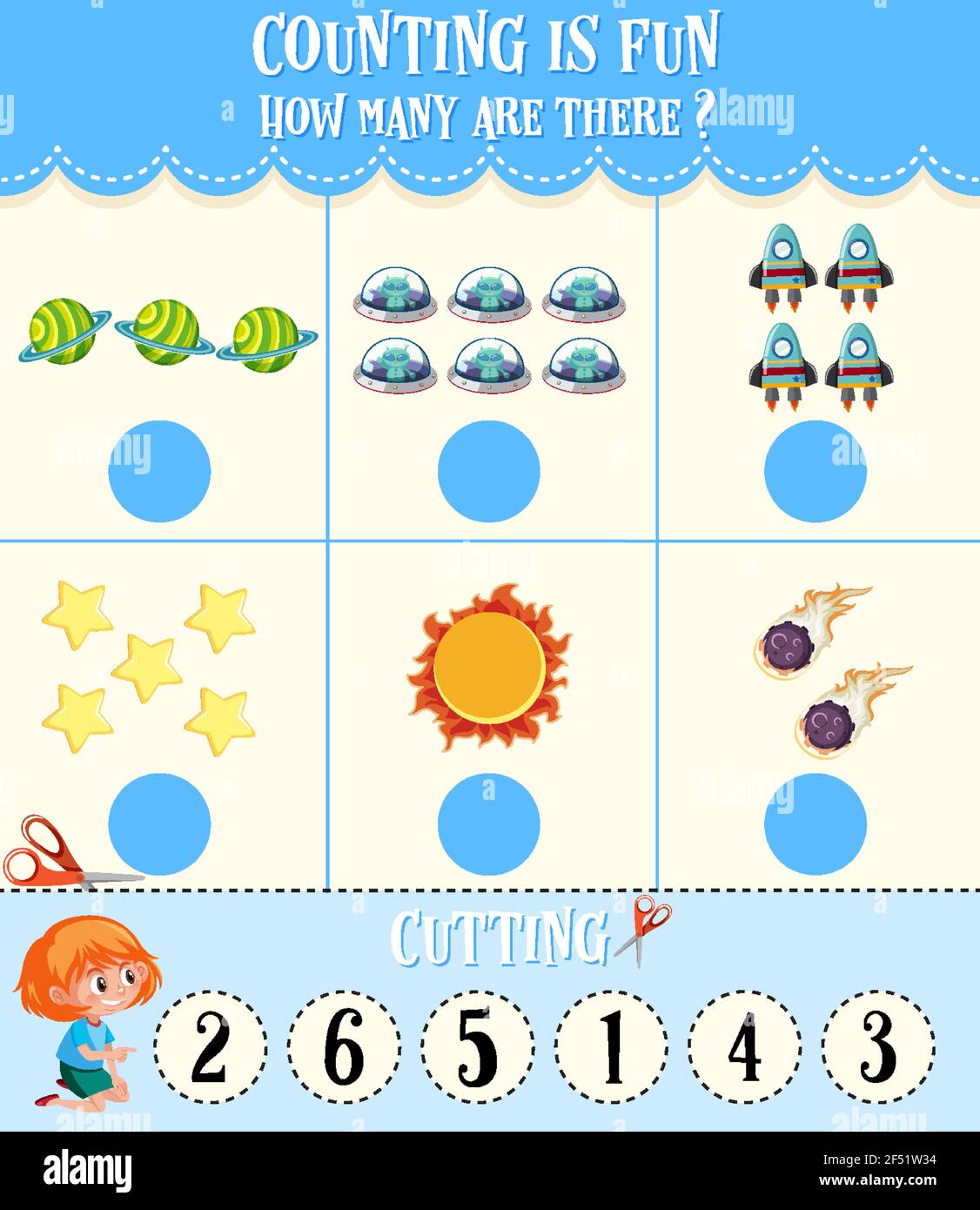 Math count number worksheet illustration Stock Vector Image & Art - Alamy