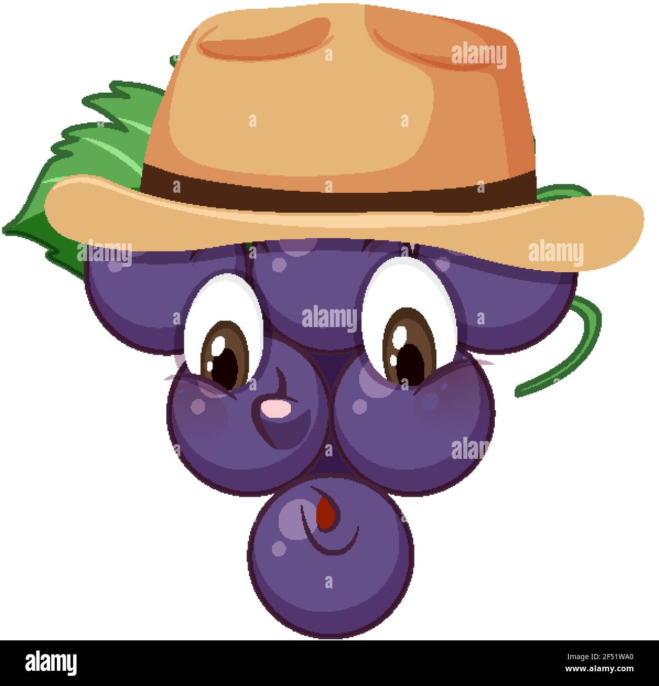 Grape cartoon character with facial expression illustration Stock ...