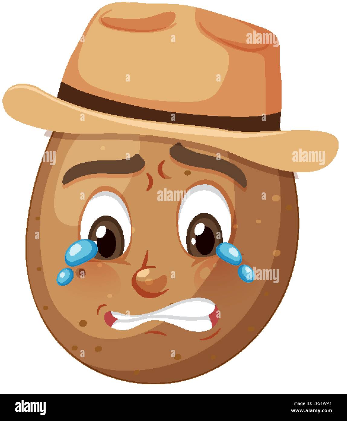 Potato cartoon character with facial expression illustration Stock ...