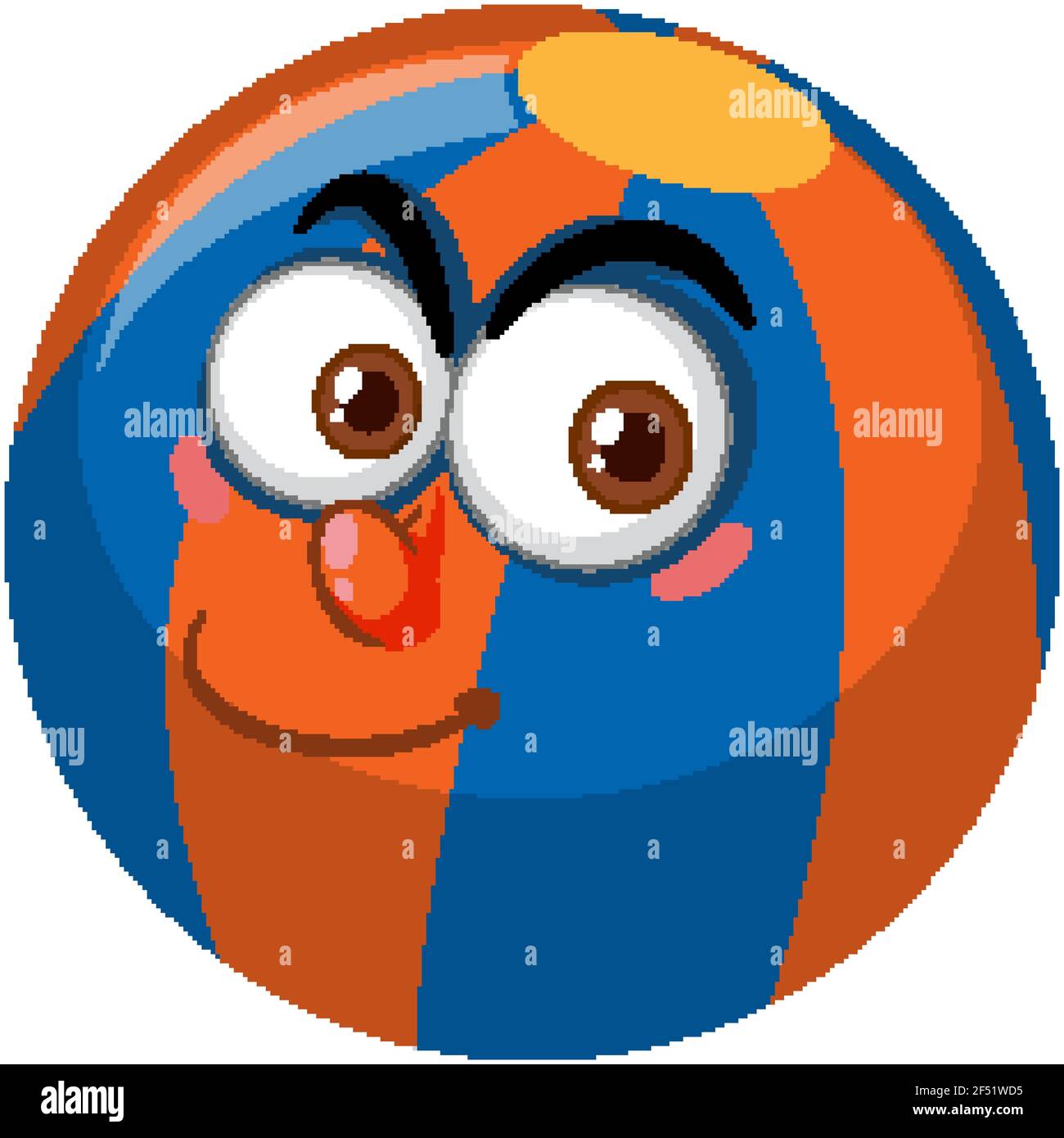 Cute ball with face expression on white background illustration Stock ...