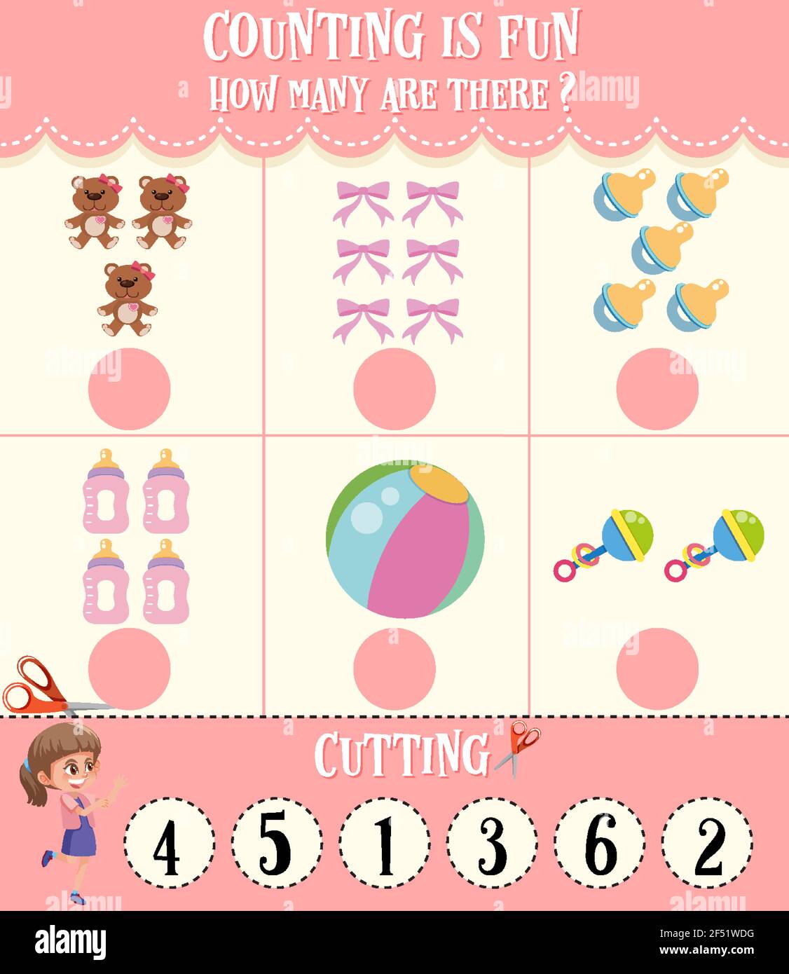 Math count number worksheet illustration Stock Vector Image & Art - Alamy