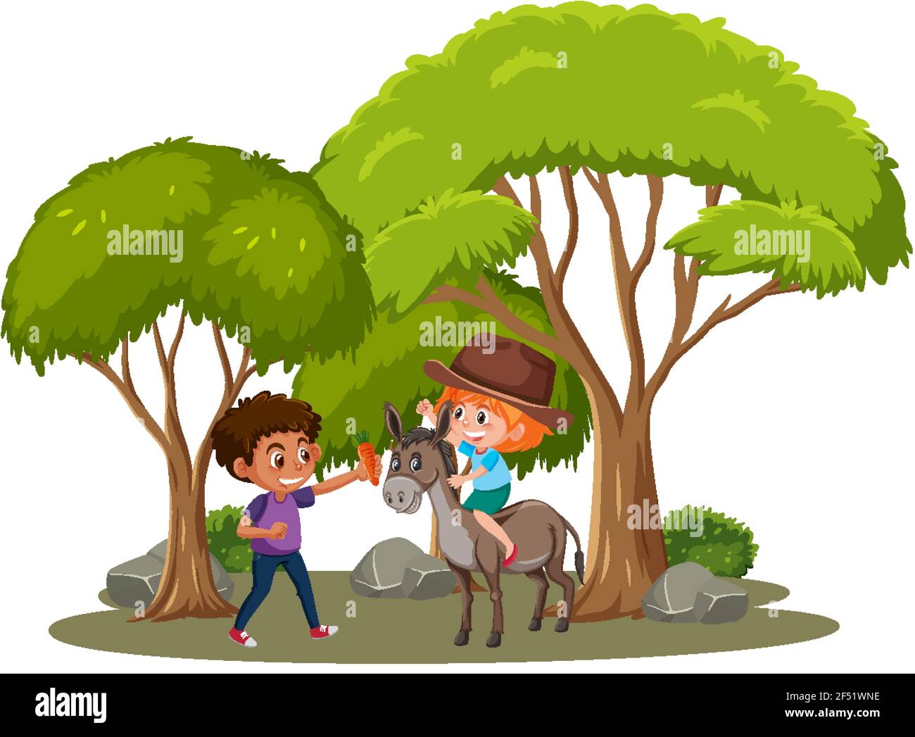 Girl riding horse isolated illustration Stock Vector Image & Art - Alamy