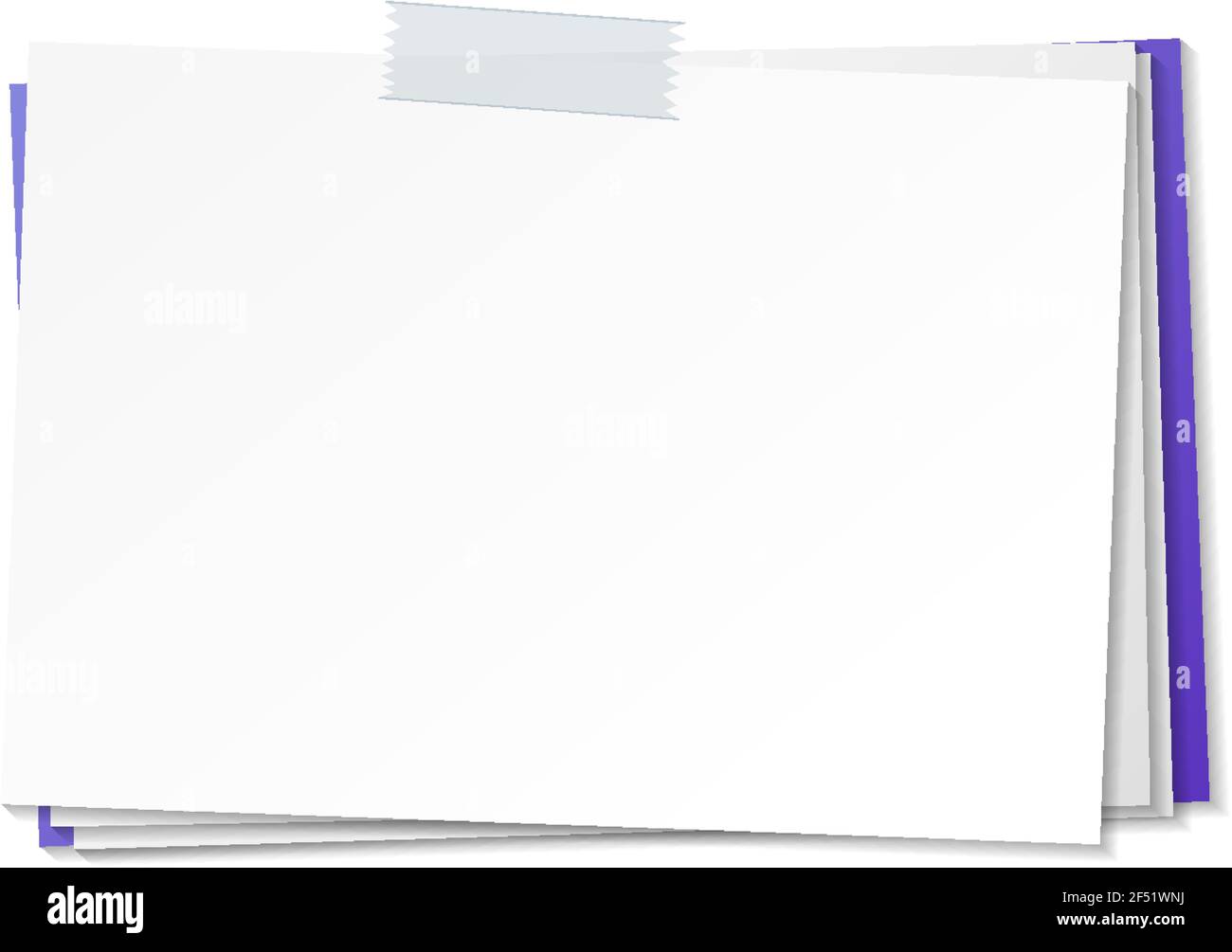 Empty paper note template stick with tape illustration Stock Vector ...