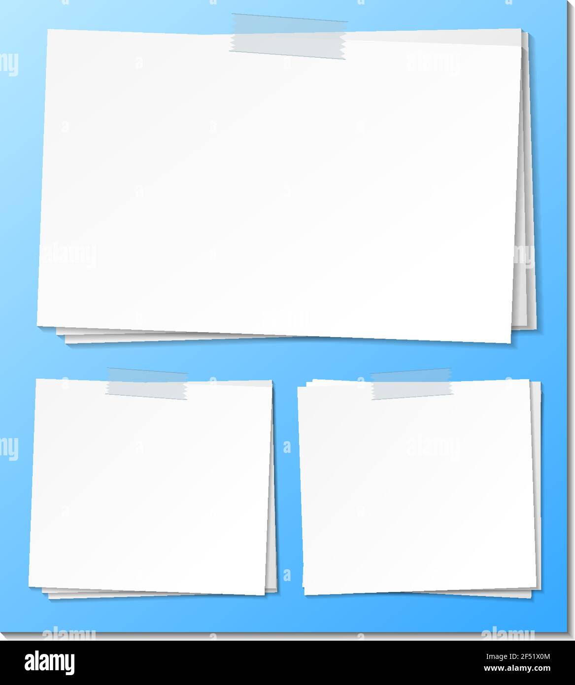 Set of empty sticky note paper template illustration Stock Vector Image ...