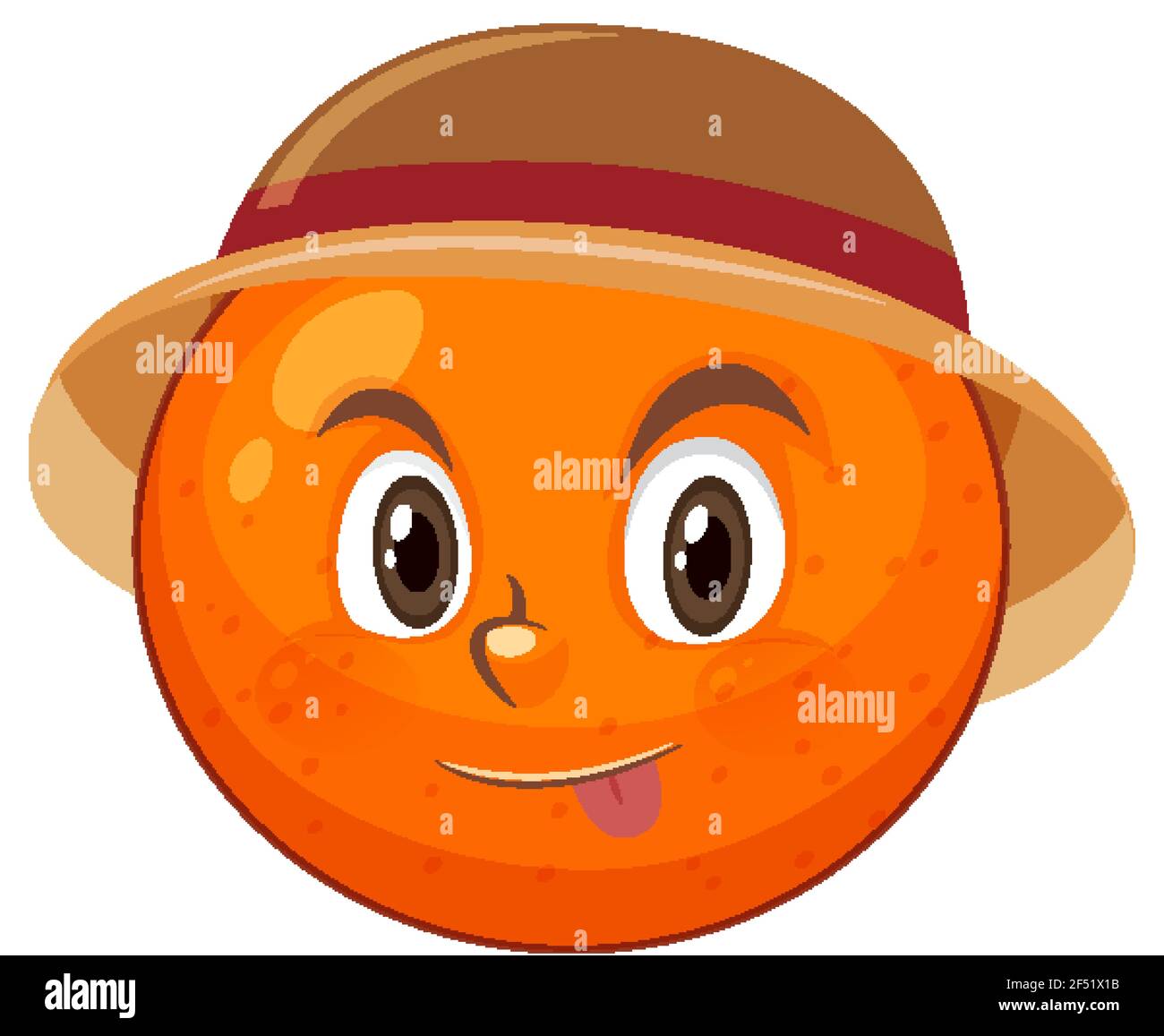 Orange cartoon character with facial expression illustration Stock ...