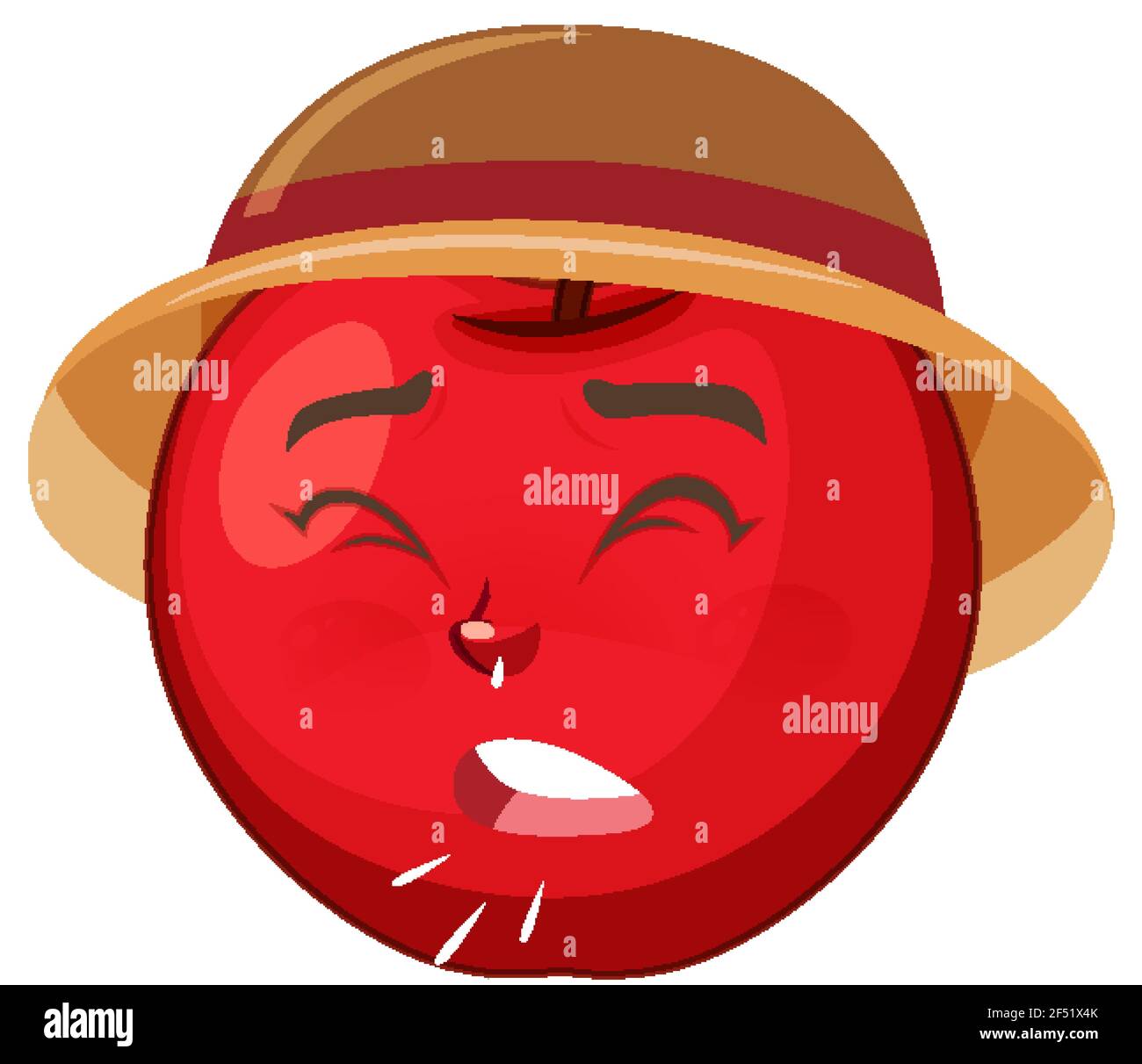 Apple cartoon character with facial expression illustration Stock ...