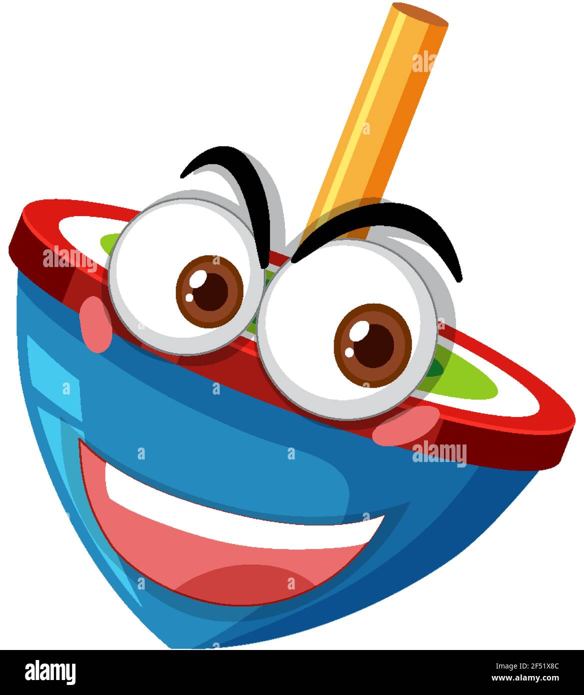Spinning top cartoon character with facial expression illustration ...