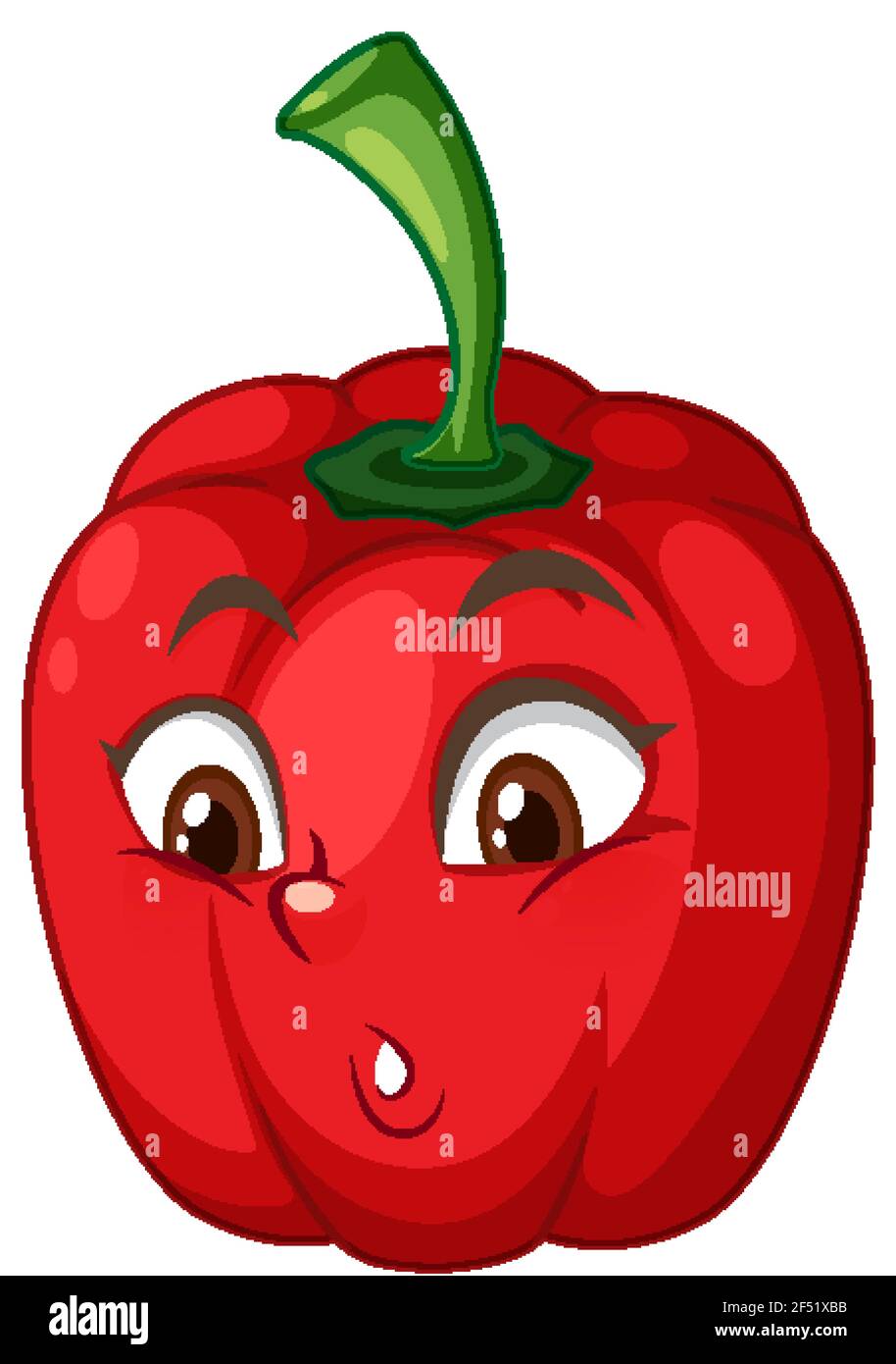 Capsicum cartoon character with facial expression illustration Stock ...