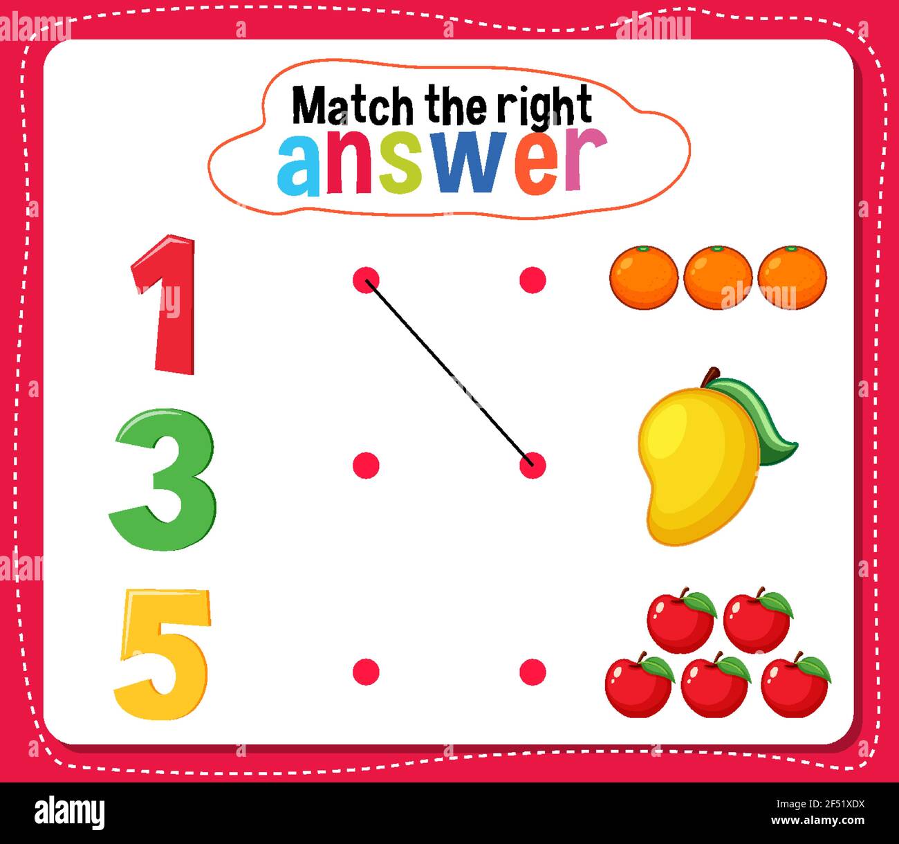 Match the right answer activity for kids illustration Stock Vector ...