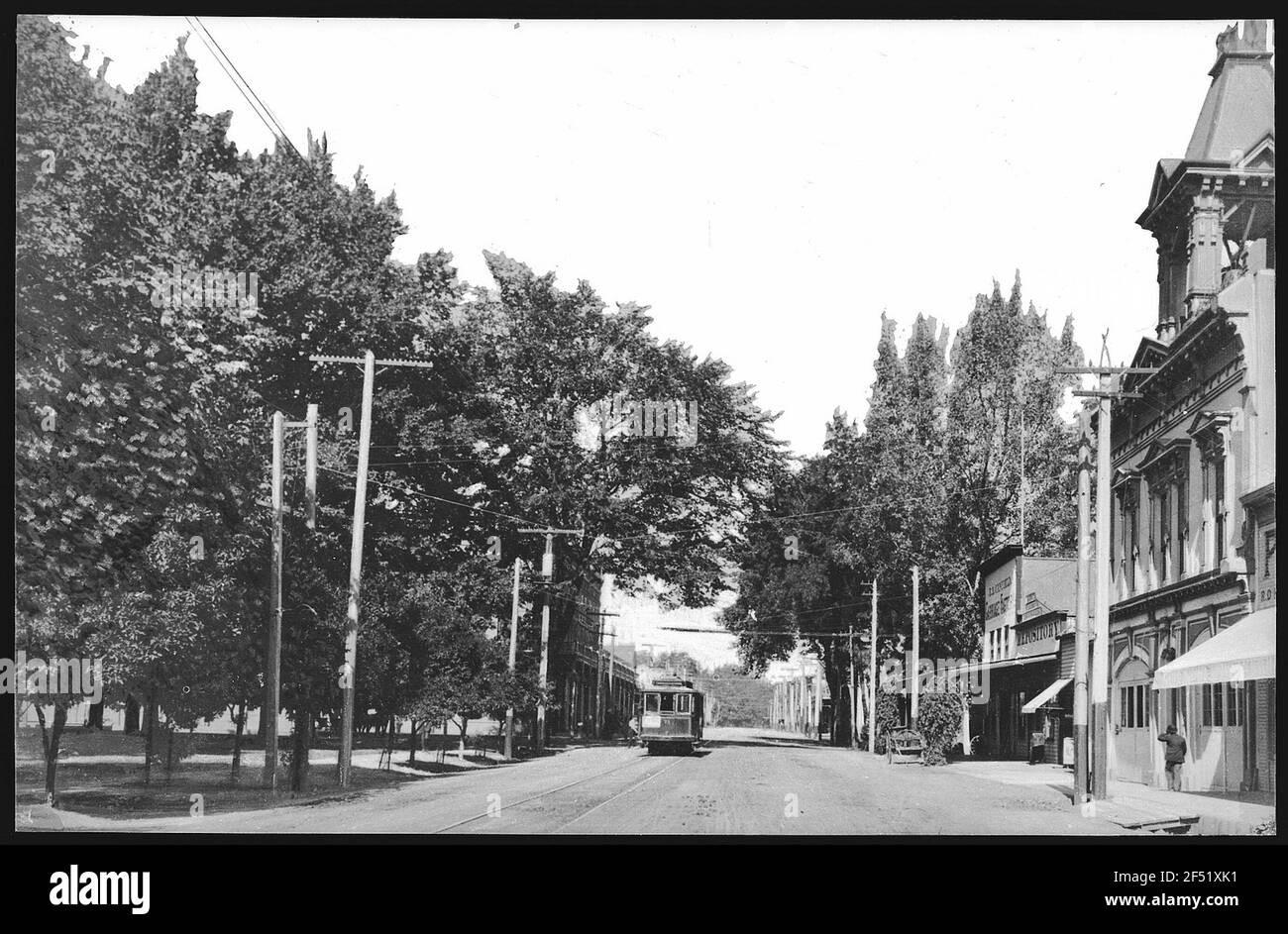 Chico, California. Looking North on main Street Showing Plaza to the ...