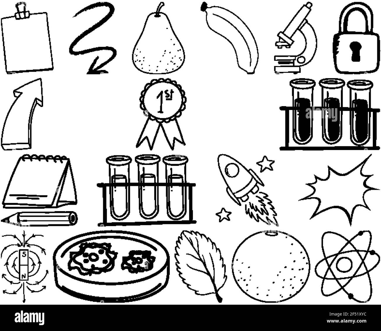 Set of item and symbol hand drawn doodle illustration Stock Vector ...